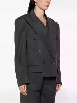 MEDEEA Trapezoid Asymmetrical Blazer - Grey