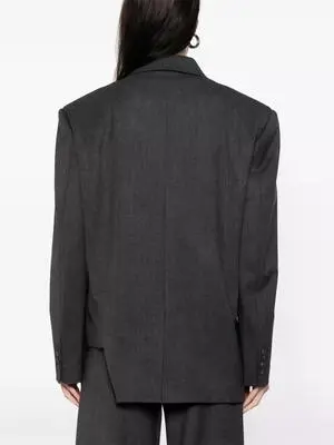 MEDEEA Trapezoid Asymmetrical Blazer - Grey