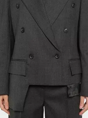 MEDEEA Trapezoid Asymmetrical Blazer - Grey