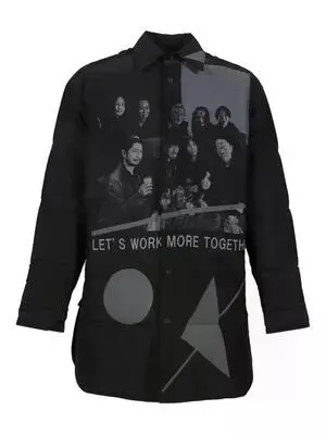 Yohji Yamamoto Graphic-print Padded Jacket - Black