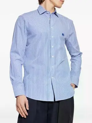 Etro Striped Logo-embroidered Shirt