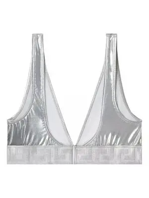 Versace Metallic Bikini Top - Silver