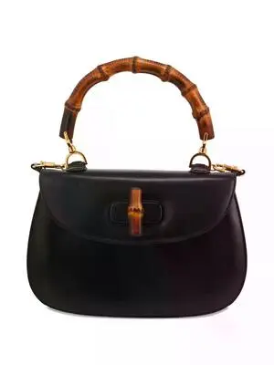 Gucci 1990's Bamboo Tote Bag - Black