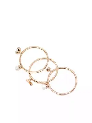 AGNÈS B. Pearl Charm Ring Set