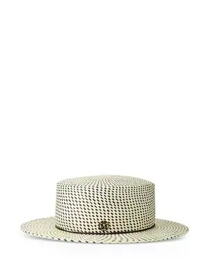 MAISON MICHEL Kiki Patterned Hat - Neutrals
