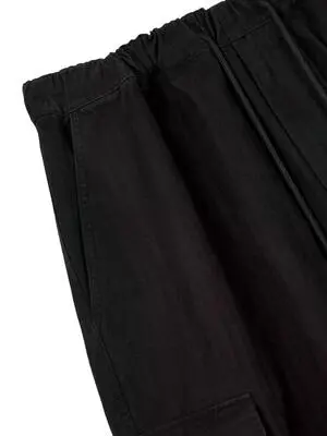 STUDIO TOMBOY Cargo Pocket Drawstring Pants - Black