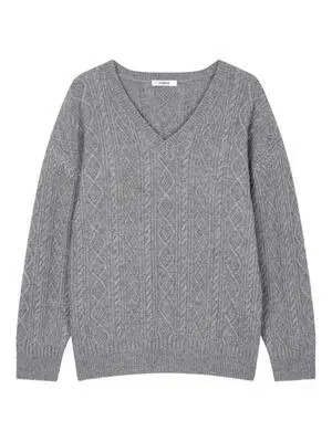 STUDIO TOMBOY Cable Knit V-neck Sweater