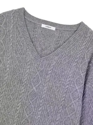 STUDIO TOMBOY Cable Knit V-neck Sweater