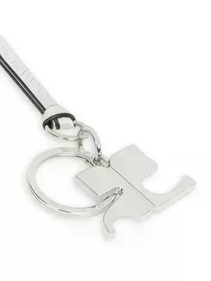 COURREGES Leather Key Ring - Silver