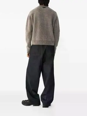STUDIO TOMBOY Round Neck Striped Knit Sweater