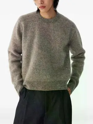 STUDIO TOMBOY Round Neck Striped Knit Sweater