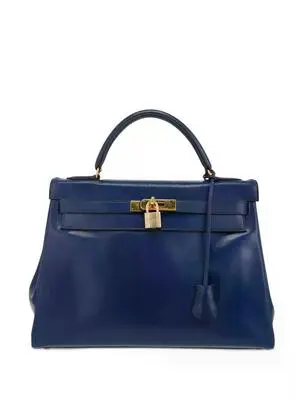 Hermès Pre-owned 1991 Kelly 32 Leather Tote Bag - Blue
