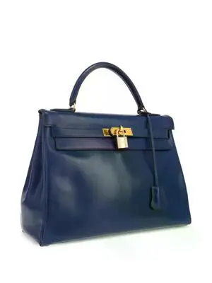 Hermès Pre-owned 1991 Kelly 32 Leather Tote Bag - Blue