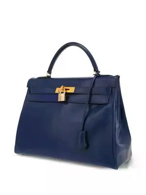 Hermès Pre-owned 1991 Kelly 32 Leather Tote Bag - Blue