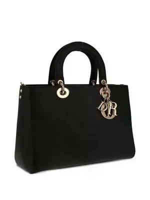 Dior Lady Grained-leather Handbag - Black