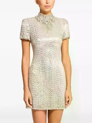 Jenny Packham Kitty Sequin-embellished Turtleneck Mini Dress