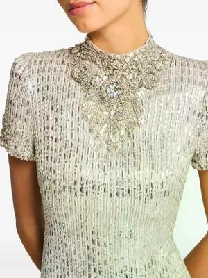 Jenny Packham Kitty Sequin-embellished Turtleneck Mini Dress
