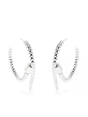 SHAUN LEANE Serpent Trace Hoop Earrings - Silver