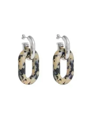 Rabanne Xl Link Patterned Earrings - Silver