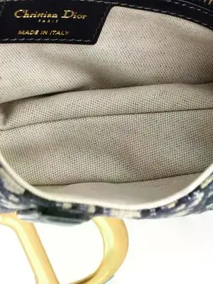Dior Saddle Handbag With Strap Oblique Canvas Medium Shoulder Bag - Blue