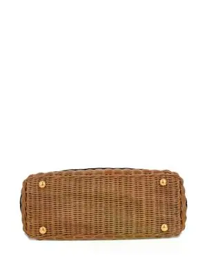 Dior 2021 Wicker And Canvas Tote Bag