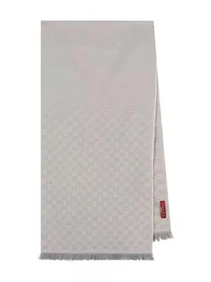 Gucci Gg Fringed Scarf - Grey