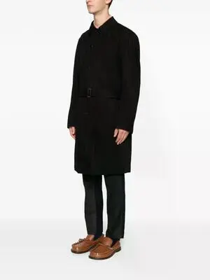 ROMEO GIGLI 1990s Striped Belted Coat