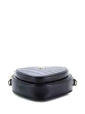 Gucci Interlocking G Heart Diagonal Quilted Leather Mini Shoulder Bag - Black