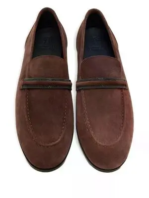 Brunello Cucinelli Beaded-embellished Suede Loafers - Brown