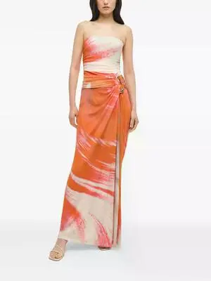 Simkhai Marble-print Strapless Top