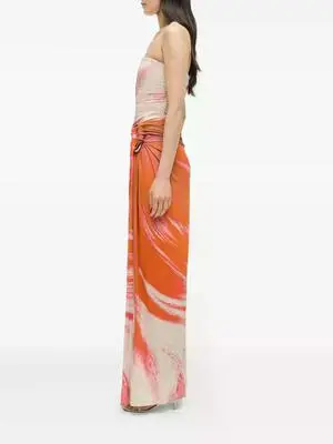 Simkhai Marble-print Strapless Top