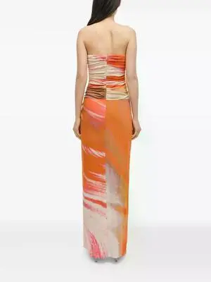 Simkhai Marble-print Strapless Top