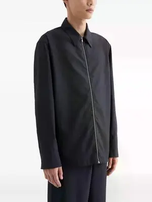 JIL SANDER Zip Long-sleeve Wool Shirt - Blue
