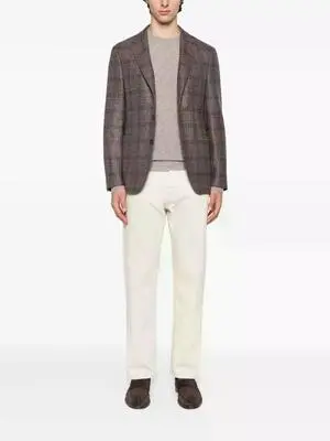 Canali Checked Wool Blazer - Red