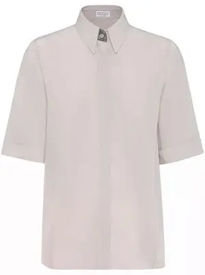 Brunello Cucinelli Monili Bead-embellished Silk Shirt