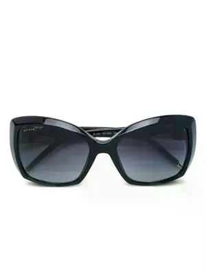 BVLGARI 1990s Embellished Square-frame Sunglasses - Black