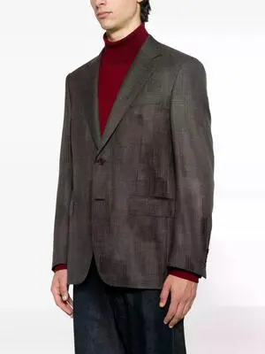 Canali Checked Two-button Blazer - Brown