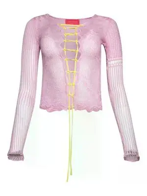 ROBERTA EINER Kat Lace-up Top