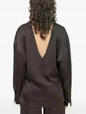 Andrea Ya'aqov V-neck Open-back Blouse