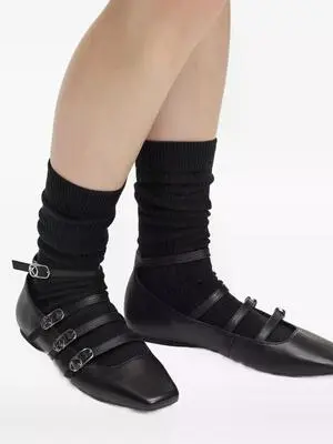 Karl Lagerfeld Konnie Four-strap Buckle Flats