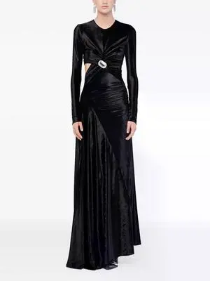 Rabanne Draped Velvet Maxi Dress