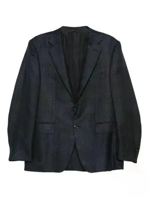 Canali Checked Two-button Blazer - Blue