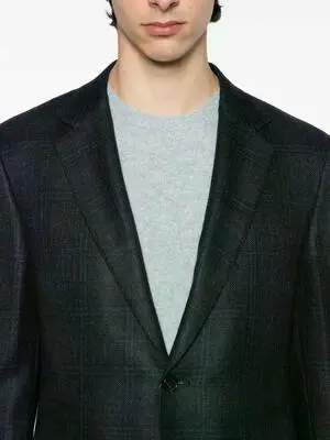 Canali Checked Two-button Blazer - Blue