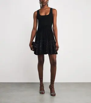 Sandro Embellished Knit Mini Dress