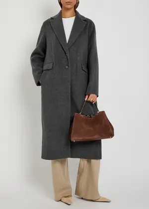 Vince Single-breasted Wool-blend Coat - Dark Grey