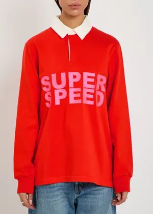 JW Anderson Super Speed Cotton Polo Shirt - Red