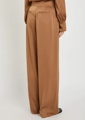 Simkhai Kyra Pintuck Wide-leg Trousers - Brown