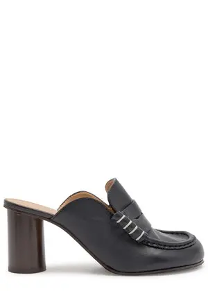 JW Anderson 70 Leather Loafer Mules - Black