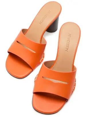 JW Anderson 70 Leather Loafer Mules - Orange