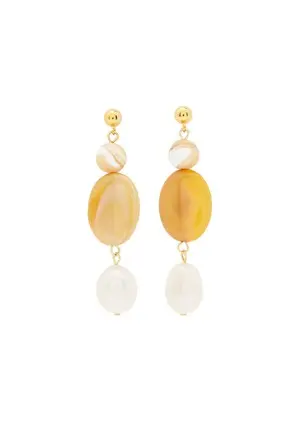 Anni Lu 18kt Gold-plated Drop Earrings - Orange